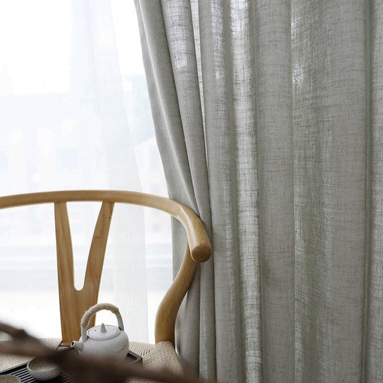 Sheer Light Gray Linen Drapes – ModernSpaceLiving