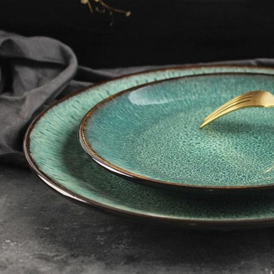 Peacock Green Ceramic Dinnerware – ModernSpaceLiving